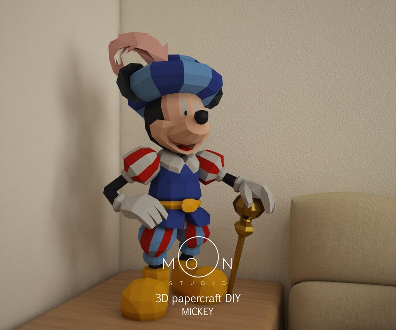 Mickey, DIY, Papercraft, PDF, Svg, Dxf, Low Poly, 3D Model, Craft ...