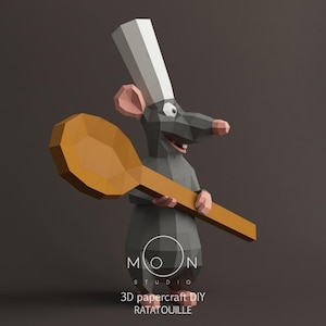 Ratatouille, DIY, Papercraft, PDF, Svg, Dxf, Cricut, Cameo, Low Poly ...