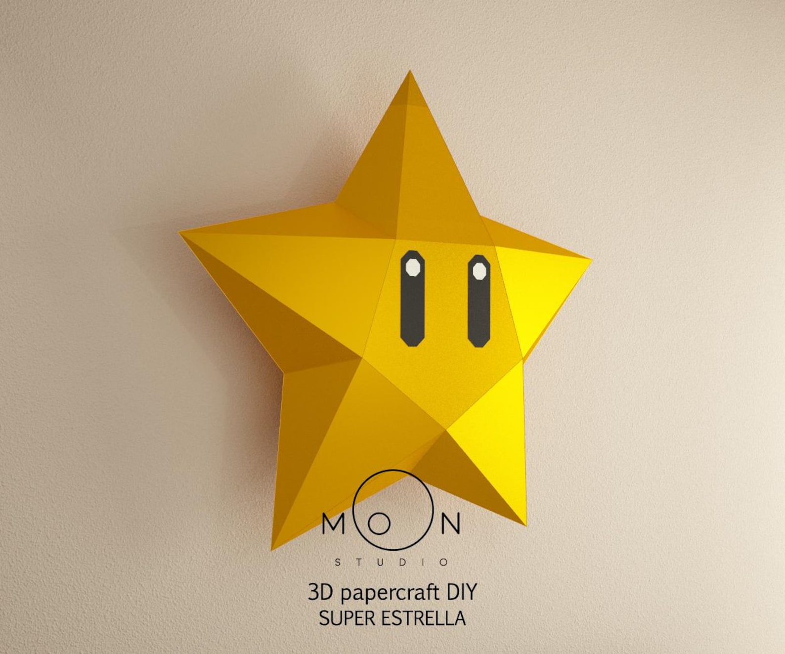 Super Estrella, DIY, Papercraft, PDF, Svg, Dxf, Low Poly, 3D Model ...
