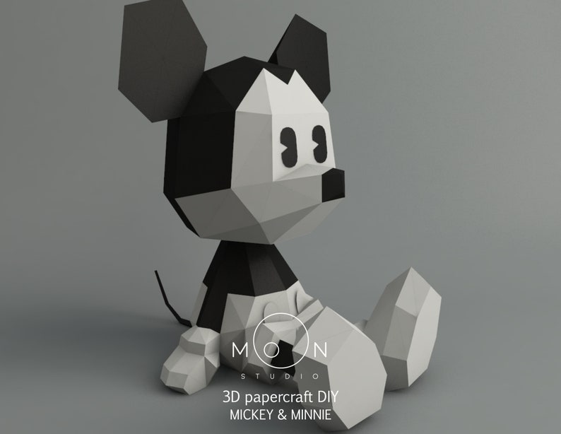 Mickey & Minnie Papercraft PDF, SVG, Dxf Template for Children's Room ...