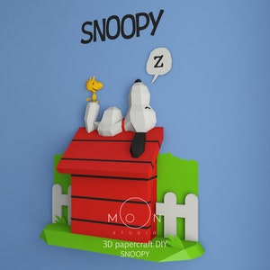 Snoopy, DIY, Papercraft, PDF, Svg, Dxf, Low Poly, 3D Model, Craft ...