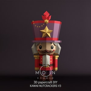 Kawaii Nutcrackers V3, DIY, Papercraft, PDF, Svg, Dxf, Low Poly, 3D ...