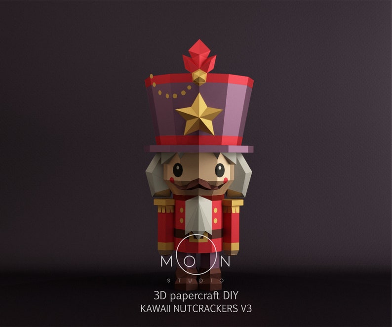 Kawaii Nutcrackers V3, DIY, Papercraft, PDF, Svg, Dxf, Low Poly, 3D ...