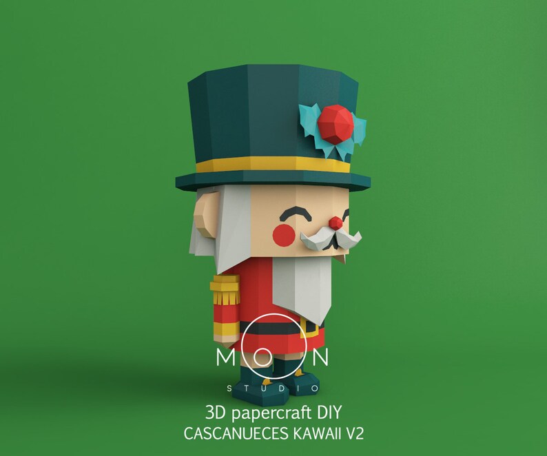 Kawaii Nutcrackers V2, DIY, Papercraft, PDF, Svg, Dxf, Low Poly, 3D ...