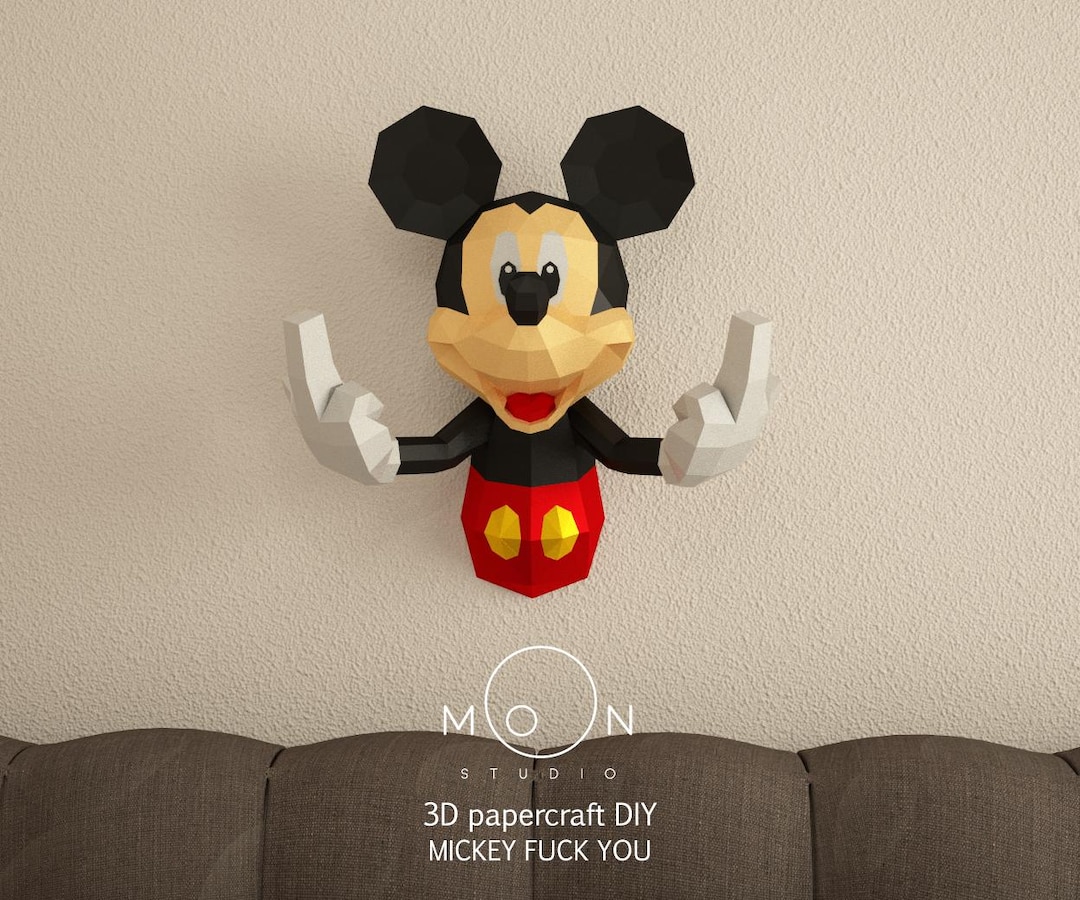 Mickey, DIY, Papercraft, Pdf, Svg, Dxf, Low Poly, 3D Model, Craft ...