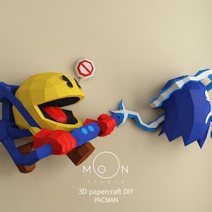 Pacman, DIY, Papercraft, PDF, Svg, Dxf, Low Poly, Cricut, Maker, Cameo ...