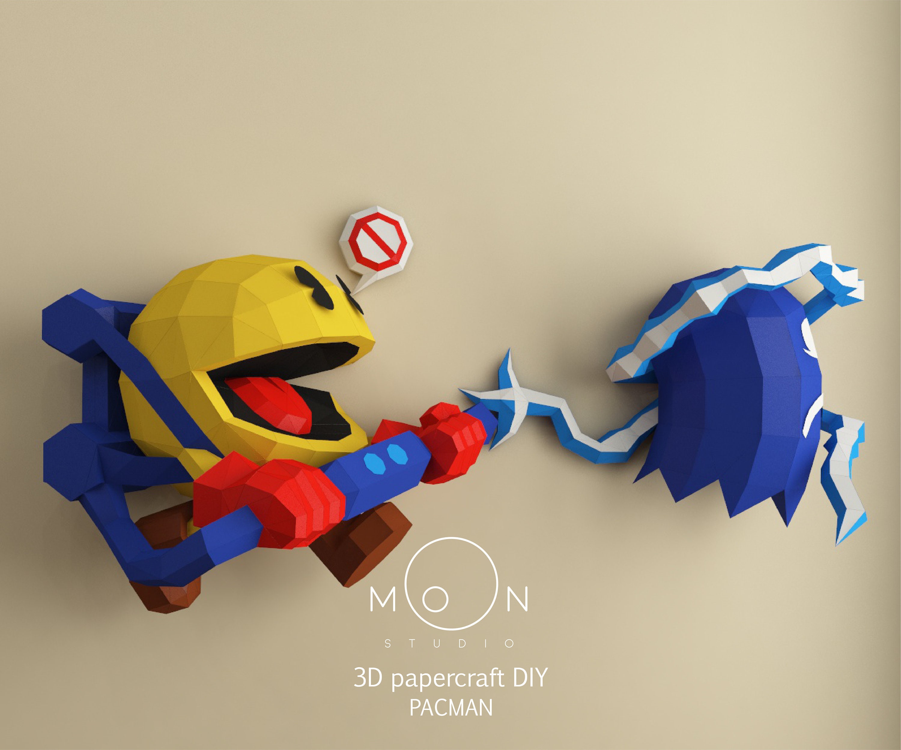 Pacman, DIY, Papercraft, PDF, Svg, Dxf, Low Poly, Cricut, Maker, Cameo ...