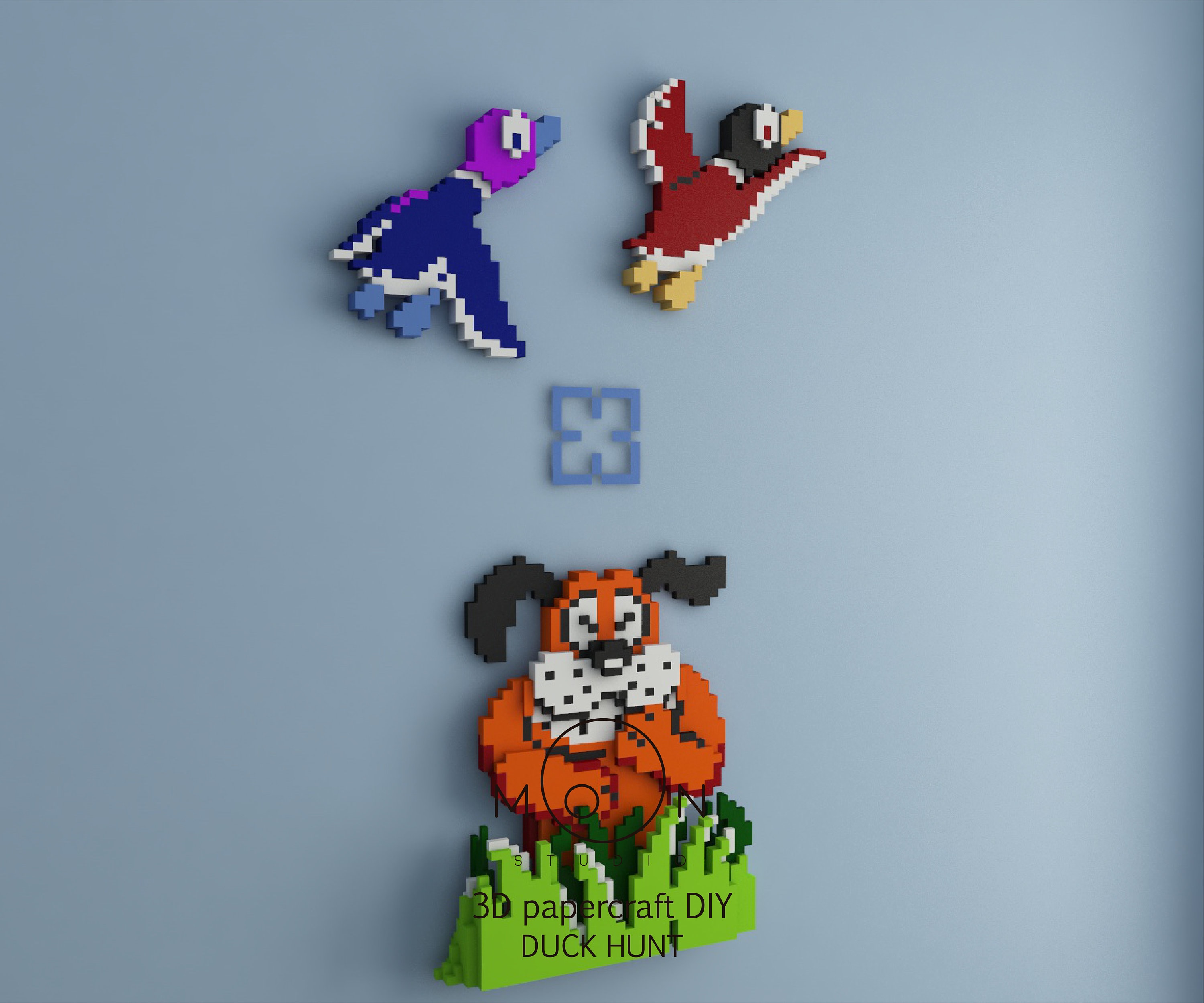 Duck Hunt DIY Papercraft PDF Svg Dxf Low Poly 3D Model - Etsy