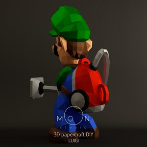 Luigi Mansion, DIY, Papercraft, PDF, Svg, Dxf, Low Poly, 3D Model ...