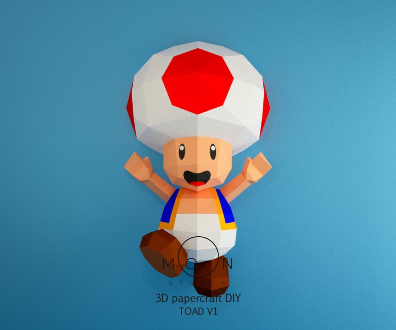 Toad V1, Wall Papercraft PDF, Dxf, Cameo, Svg, DIY, Low Poly Paper ...