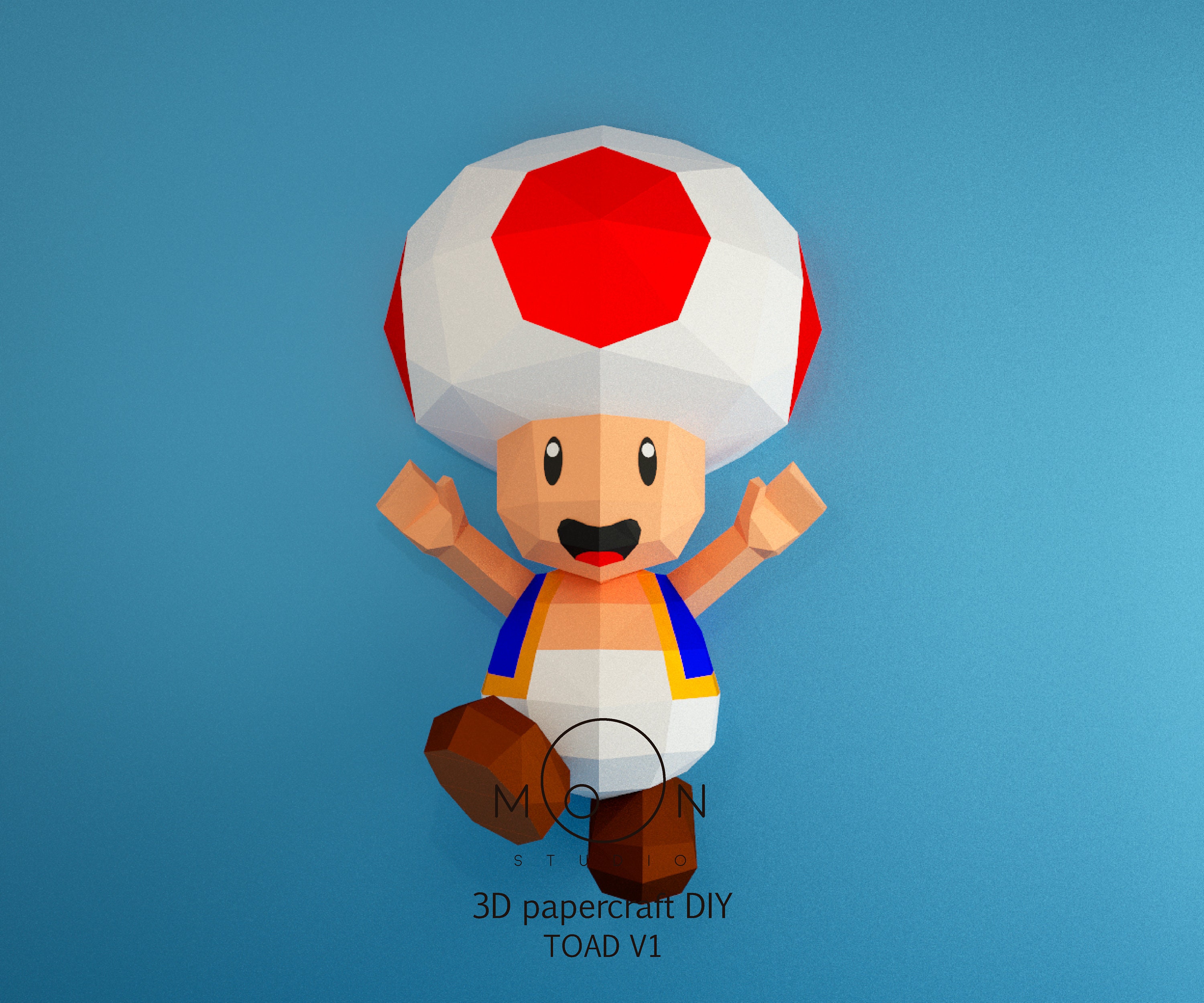 Toad V1, Wall Papercraft PDF, Dxf, Cameo, Svg, DIY, Low Poly Paper ...