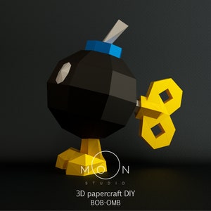 Bob-omb, DIY, Papercraft, PDF, Svg, Dxf, Low Poly, 3D Model, Craft ...