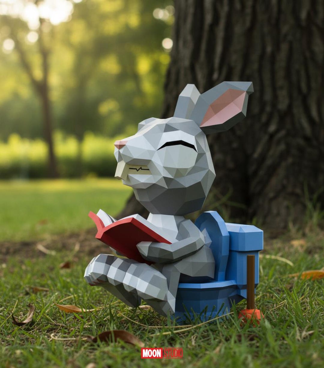 Rabbit on Pause, DIY, Papercraft, Pdf, Svg, Dxf, Low Poly, 3D Model ...