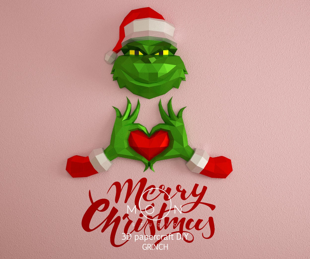 Grinch DIY Papercraft PDF Svg Dxf Low Poly 3D Model - Etsy Australia