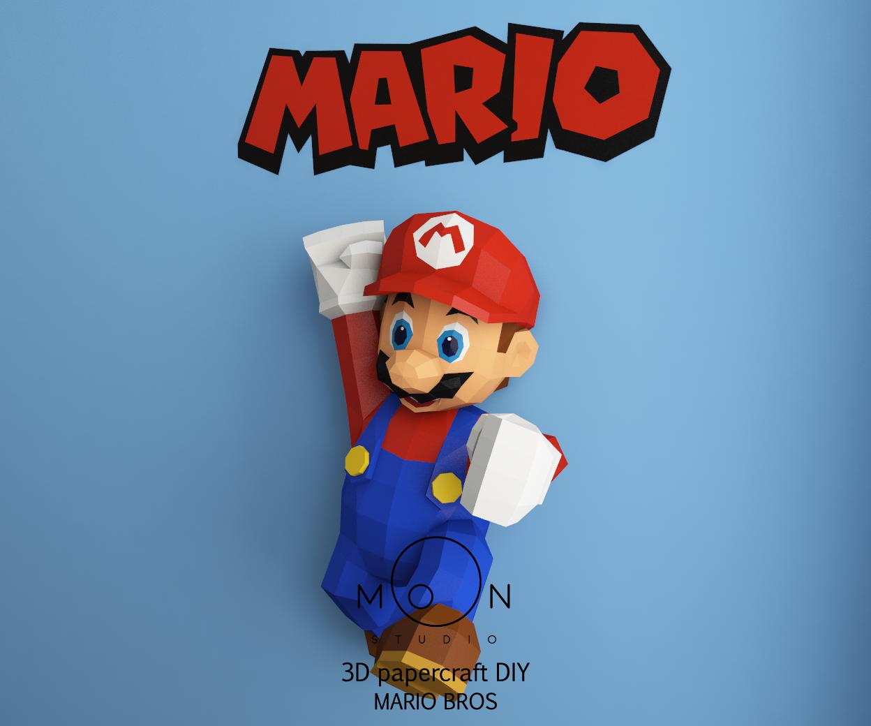 Mario Bros, DIY, Papercraft, PDF, Svg, Dxf, Low Poly, 3D Model, Craft ...