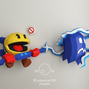 Pacman, DIY, Papercraft, PDF, Svg, Dxf, Low Poly, Cricut, Maker, Cameo ...