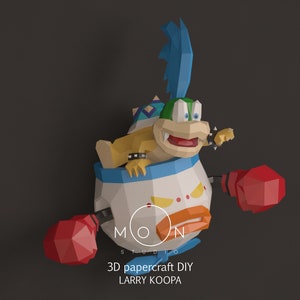 Larry Koopa, Wall Papercraft PDF, Dxf, Cameo, Svg, DIY, Low Poly Paper ...
