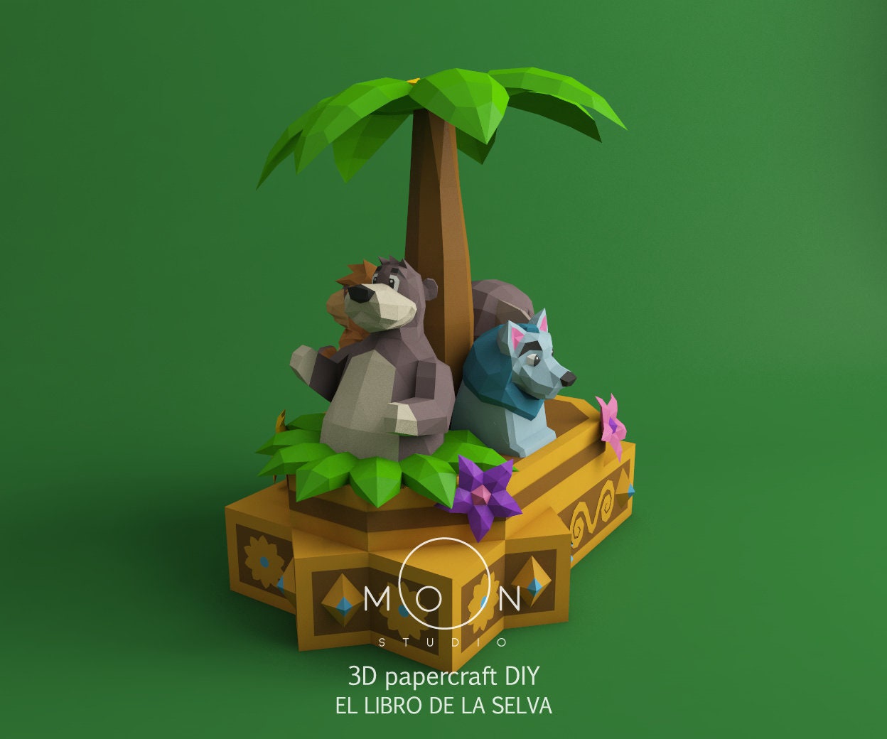 The Jungle Book, DIY, Papercraft, PDF, Svg, Dxf, Low Poly, 3D Model ...