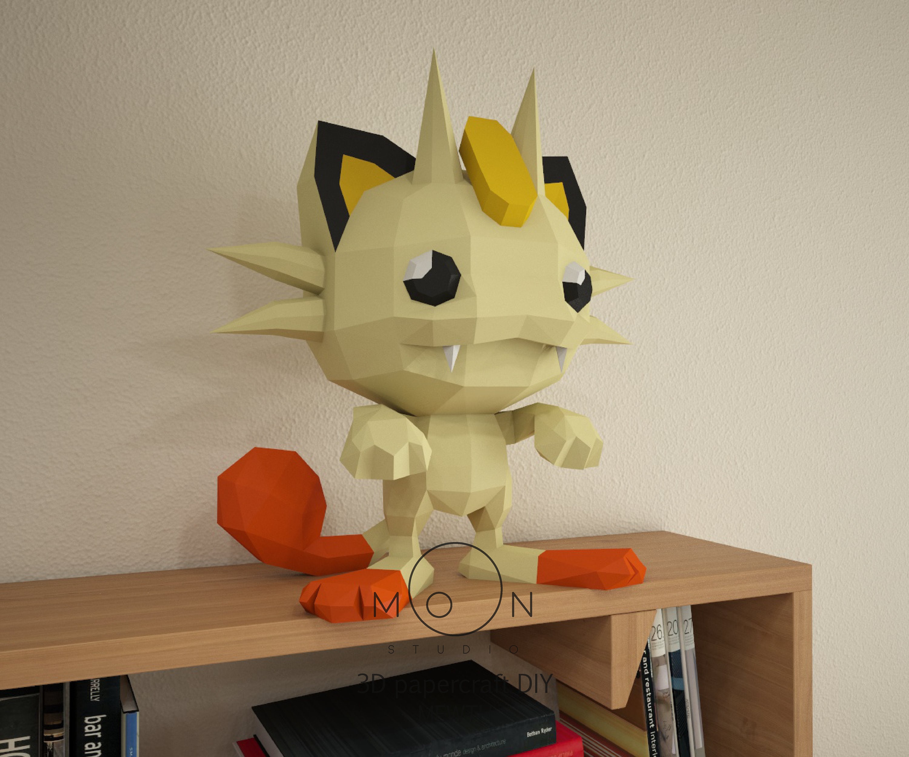 Mewth, DIY, Papercraft, Low Poly, 3D Model, DXF, SVG, Pokemon, Series ...