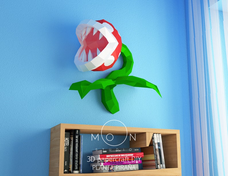 Piranha Plant, DIY, Papercraft, PDF, Svg, Dxf, Low Poly, 3D Model ...