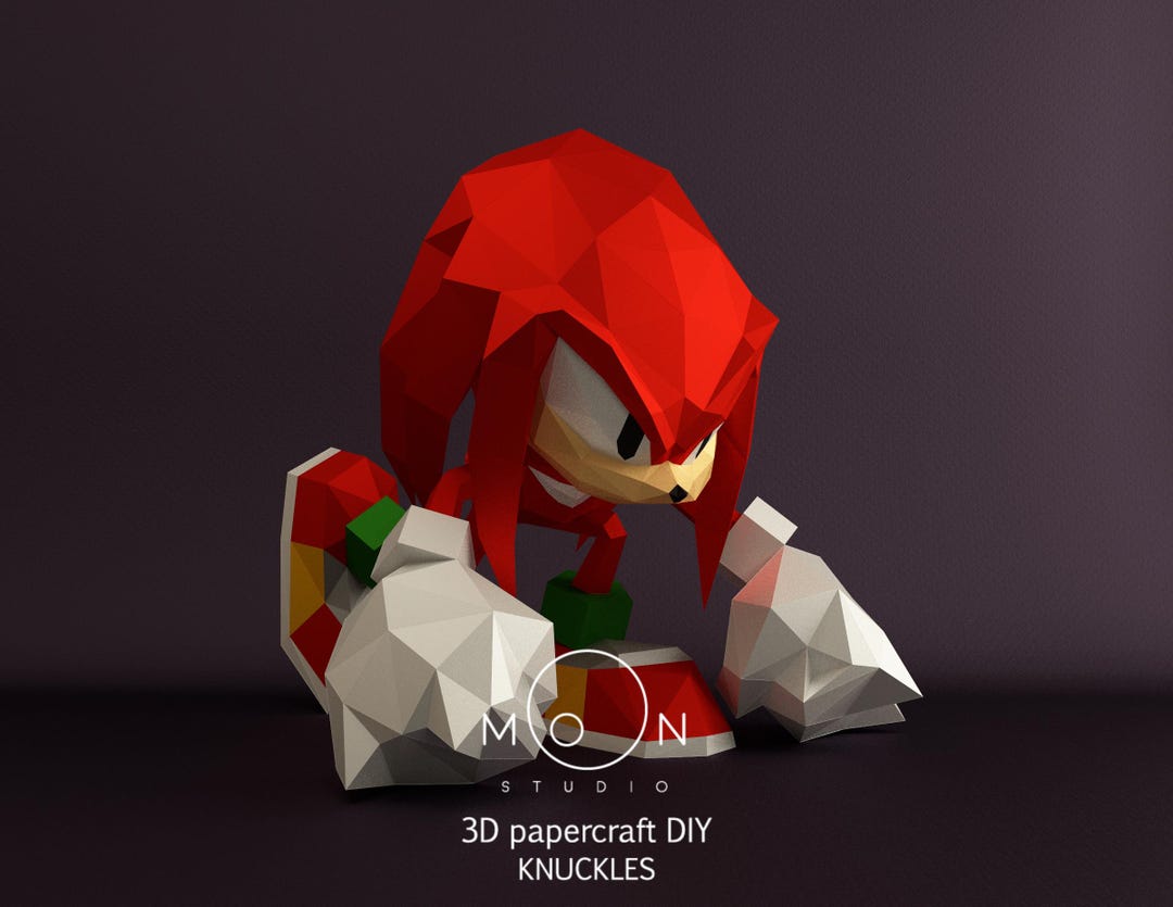 Knuckles, DIY, Papercraft, PDF, Svg, Dxf, Low Poly, Cricut, Maker ...