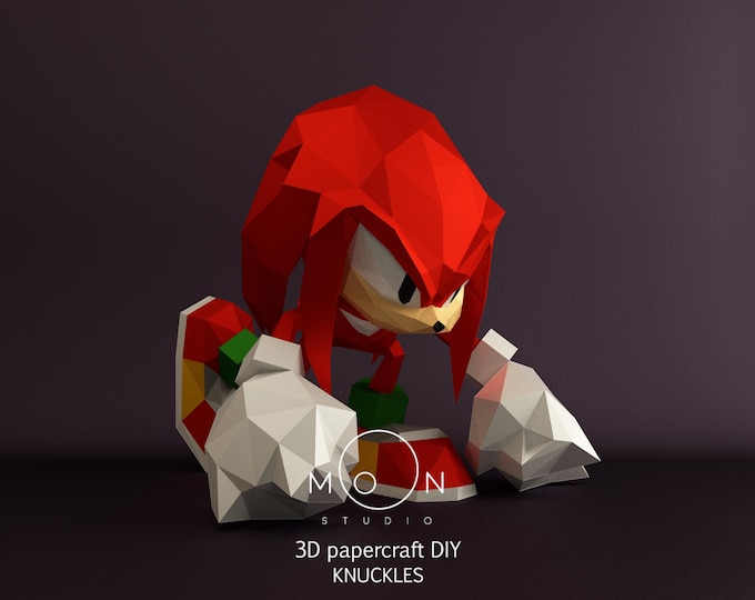 Knuckles, DIY, Papercraft, PDF, Svg, Dxf, Low Poly, Cricut, Maker ...