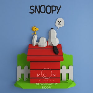 Snoopy, DIY, Papercraft, PDF, Svg, Dxf, Low Poly, 3D Model, Craft ...