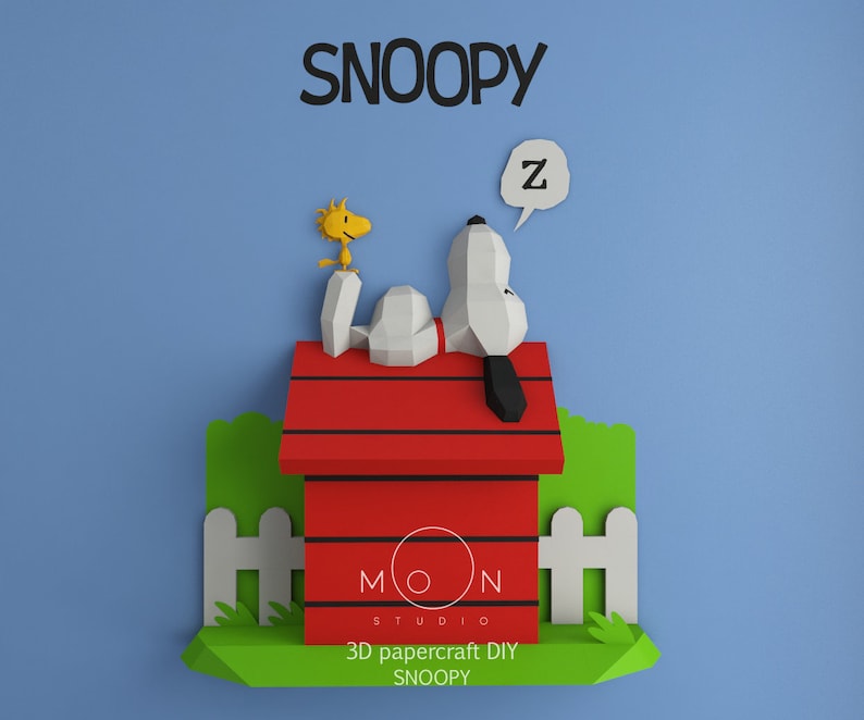 Snoopy, DIY, Papercraft, PDF, Svg, Dxf, Low Poly, 3D Model, Craft ...