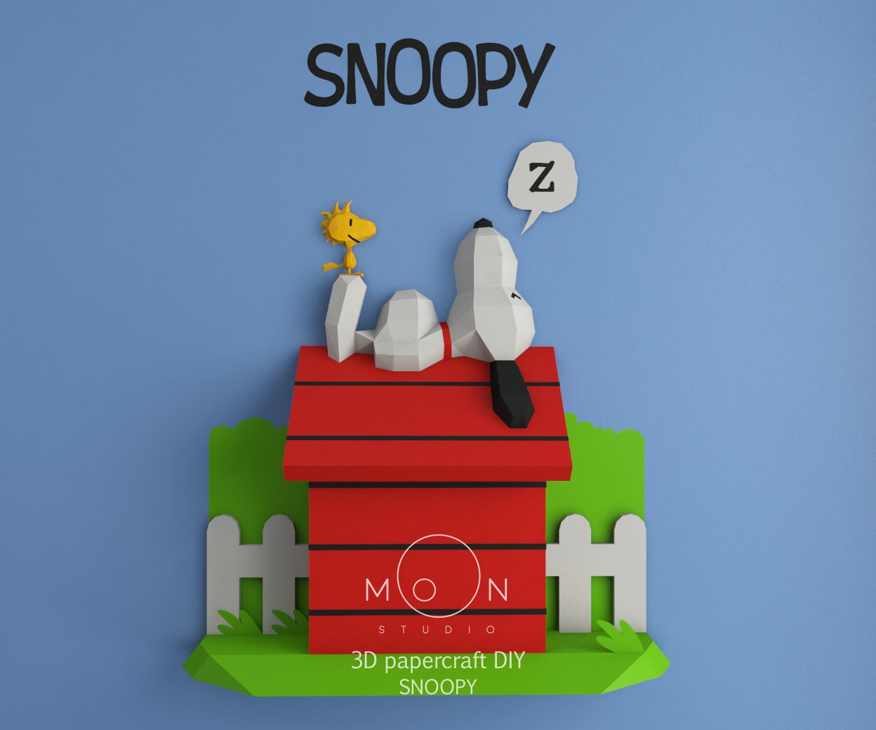 Snoopy, DIY, Papercraft, PDF, Svg, Dxf, Low Poly, 3D Model, Craft ...