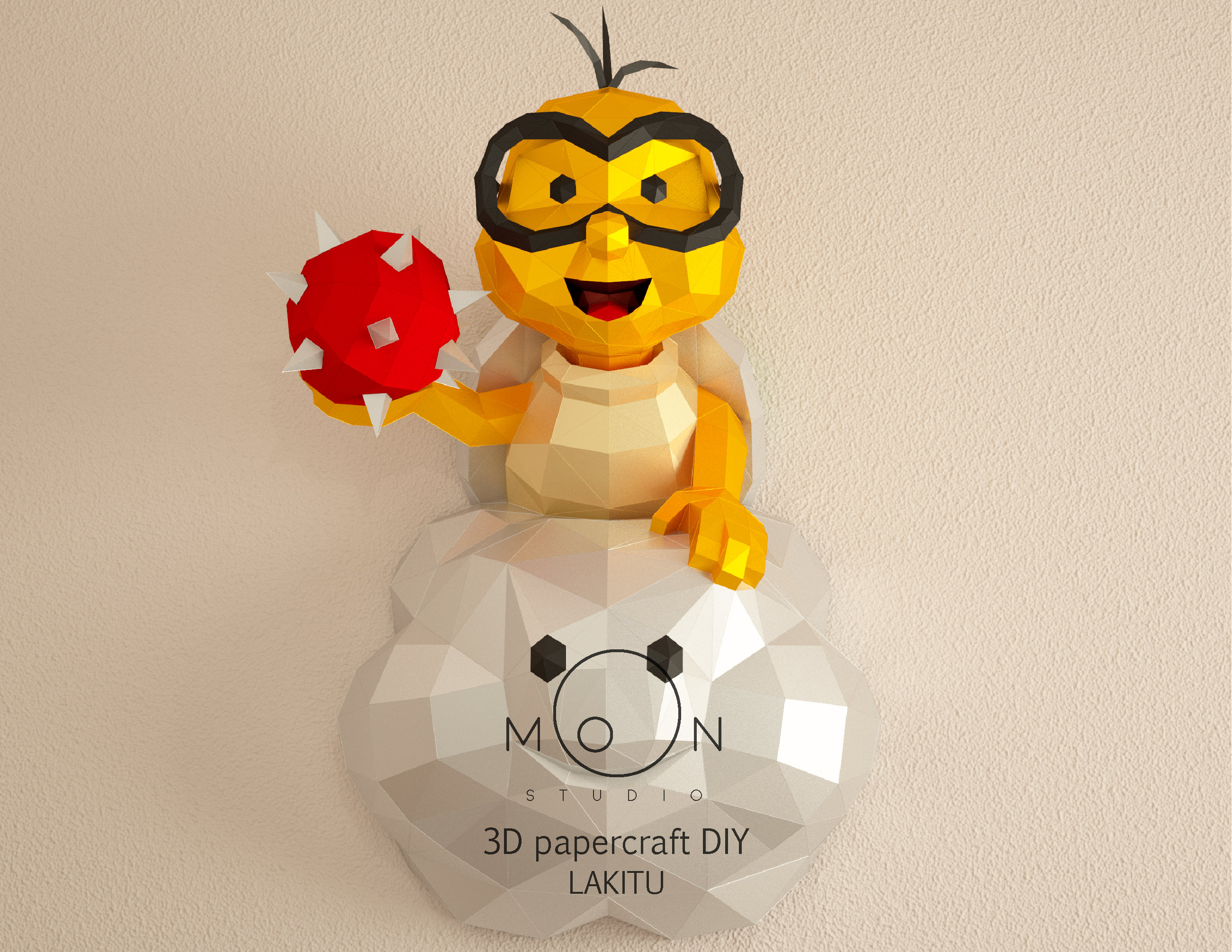 Lakitu, DIY, Papercraft, PDF, Svg, Dxf, Low Poly, 3D Model, Craft ...