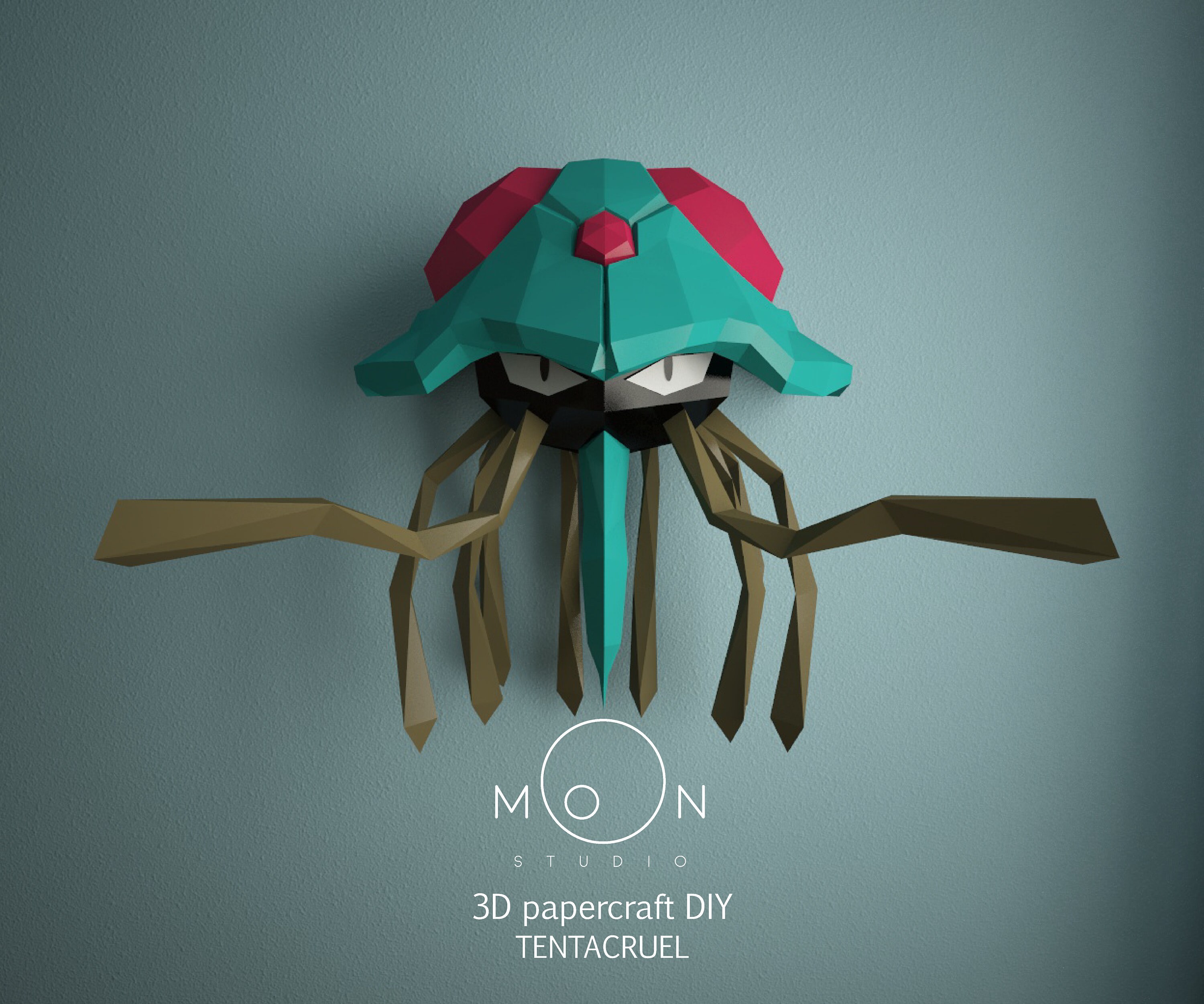Tentacruel, DIY, Papercraft, Low Poly, 3D Model, DXF, SVG, Pokemon ...