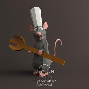 Ratatouille, DIY, Papercraft, PDF, Svg, Dxf, Cricut, Cameo, Low Poly ...