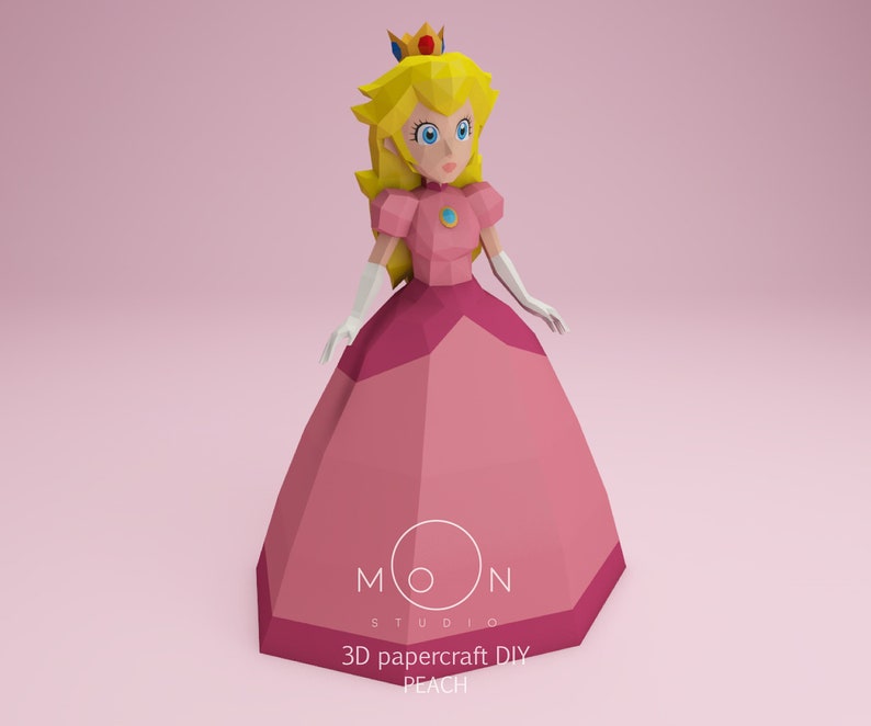 Peach, Princess, DIY, Papercraft, PDF, Svg, Dxf, Low Poly, 3D Model ...