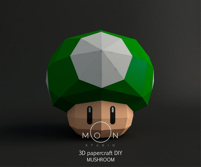 Mushroom DIY Papercraft PDF Svg Dxf Low Poly 3D model - Etsy México