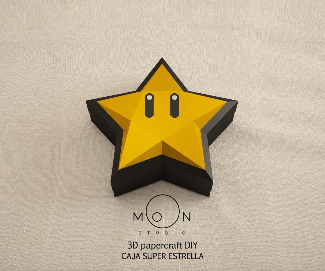 Super Star Box, DIY, Papercraft, PDF, Svg, Dxf, Low Poly, Craft, Paper ...