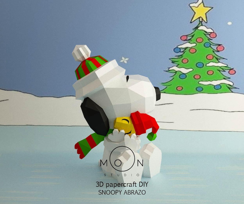 Snoopy abrazo, DIY, Papercraft, pdf, svg, dxf, Low Poly, 3D model ...