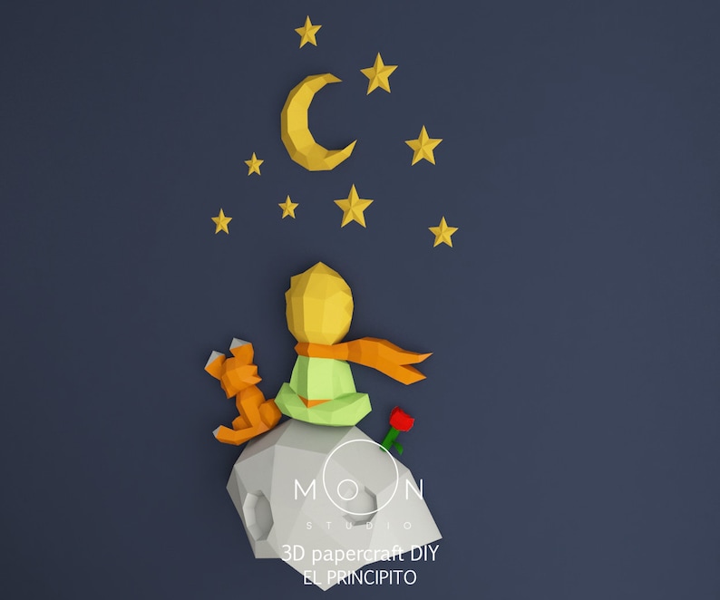 The Little Prince, DIY, Papercraft, PDF, Svg, Dxf, Low Poly, 3D Model ...