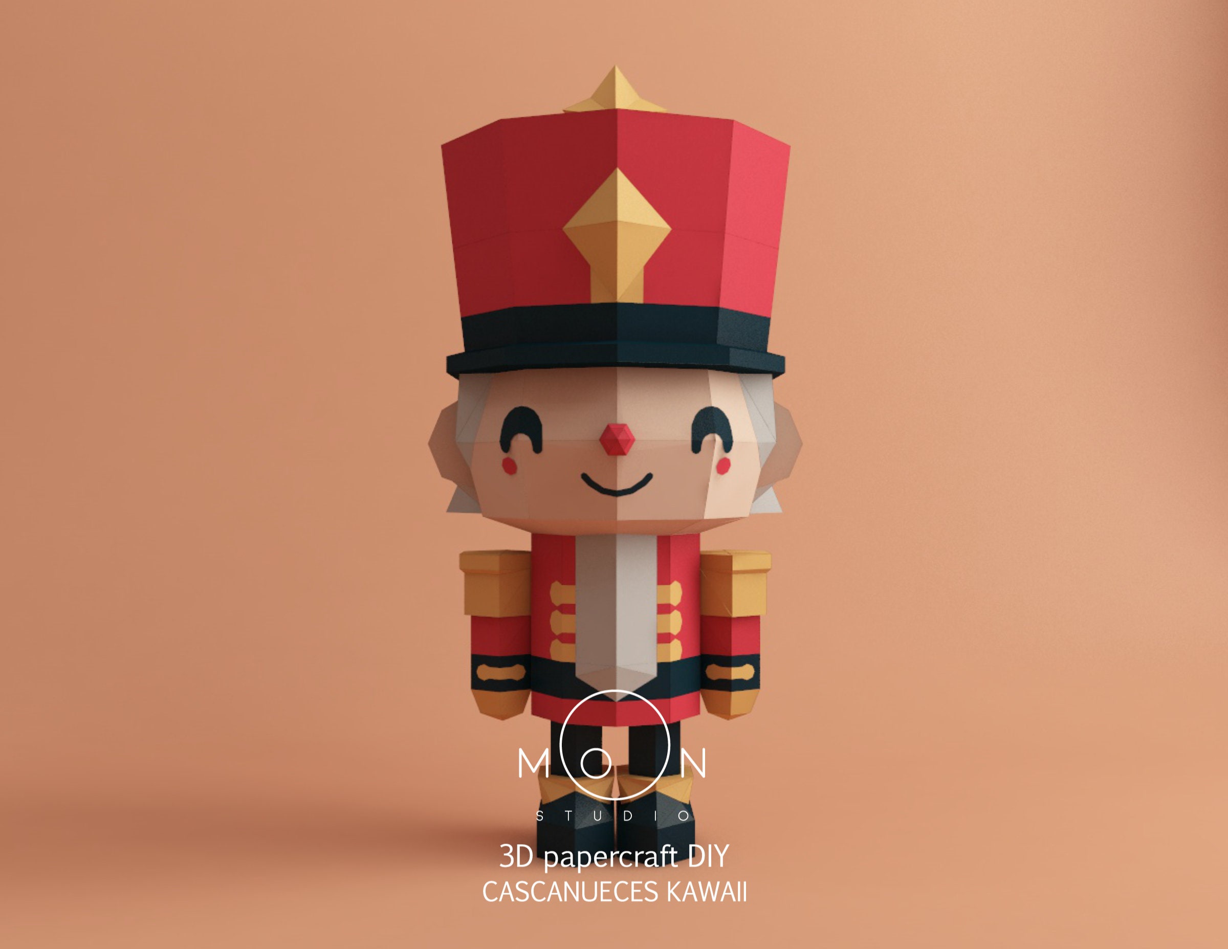 Kawaii Nutcrackers, DIY, Papercraft, PDF, Svg, Dxf, Low Poly, 3D Model ...