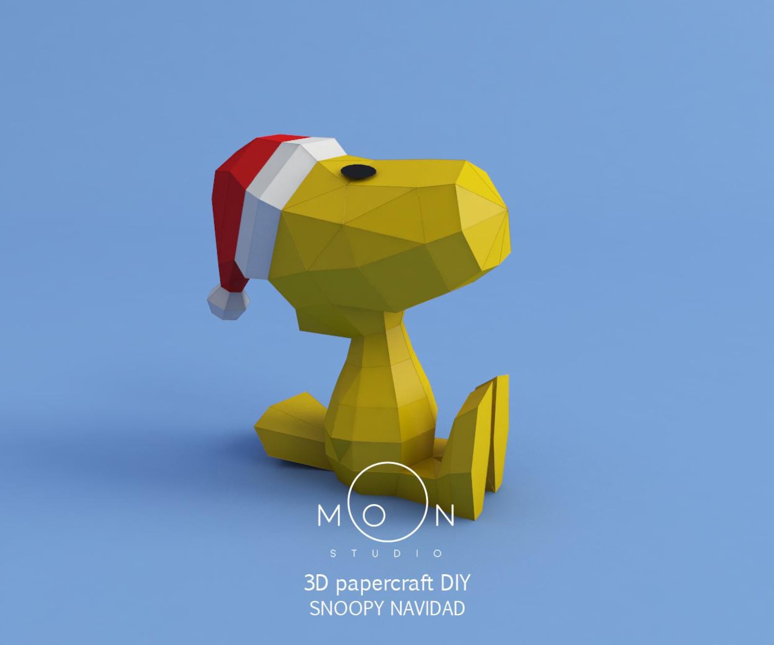 Snoopy Christmas, DIY, Papercraft, Pdf, Svg, Dxf, Low Poly, 3D Model ...