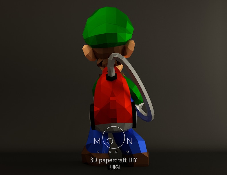 Luigi Mansion, DIY, Papercraft, PDF, Svg, Dxf, Low Poly, 3D Model ...