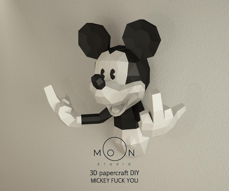 Mickey, DIY, Papercraft, Pdf, Svg, Dxf, Low Poly, 3D Model, Craft ...