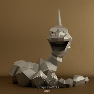 Onix, DIY, Papercraft, Low Poly, Pokemon, 3D Model, Decor, Series, Tv ...