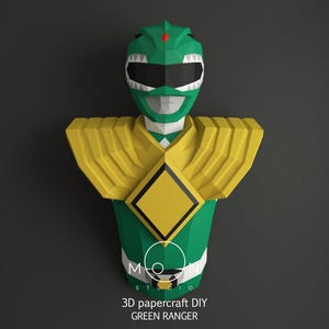 Green Ranger, DIY, Papercraft, PDF, Svg, Dxf, Low Poly, Cricut, Maker ...