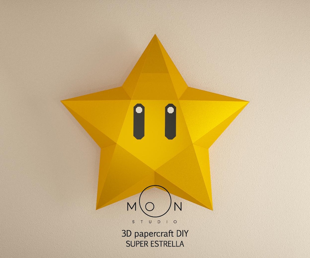 Super Star, DIY, Papercraft, PDF, Svg, Dxf, Low Poly, 3D Model, Craft ...