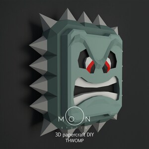 Thwomp, DIY, Papercraft, PDF, Svg, Dxf, Low Poly, 3D Model, Craft ...