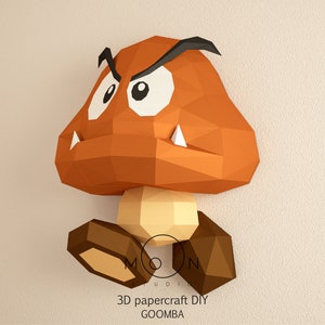 Goomba, DIY, Papercraft, PDF, Svg, Dxf, Low Poly, 3D Model, Craft ...