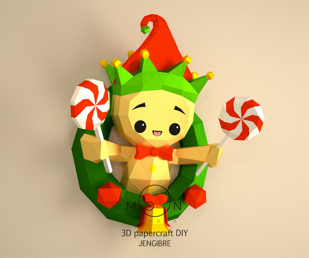 Gingerbread, DIY, Papercraft, PDF, Svg, Dxf, Low Poly, 3D Model, Craft ...