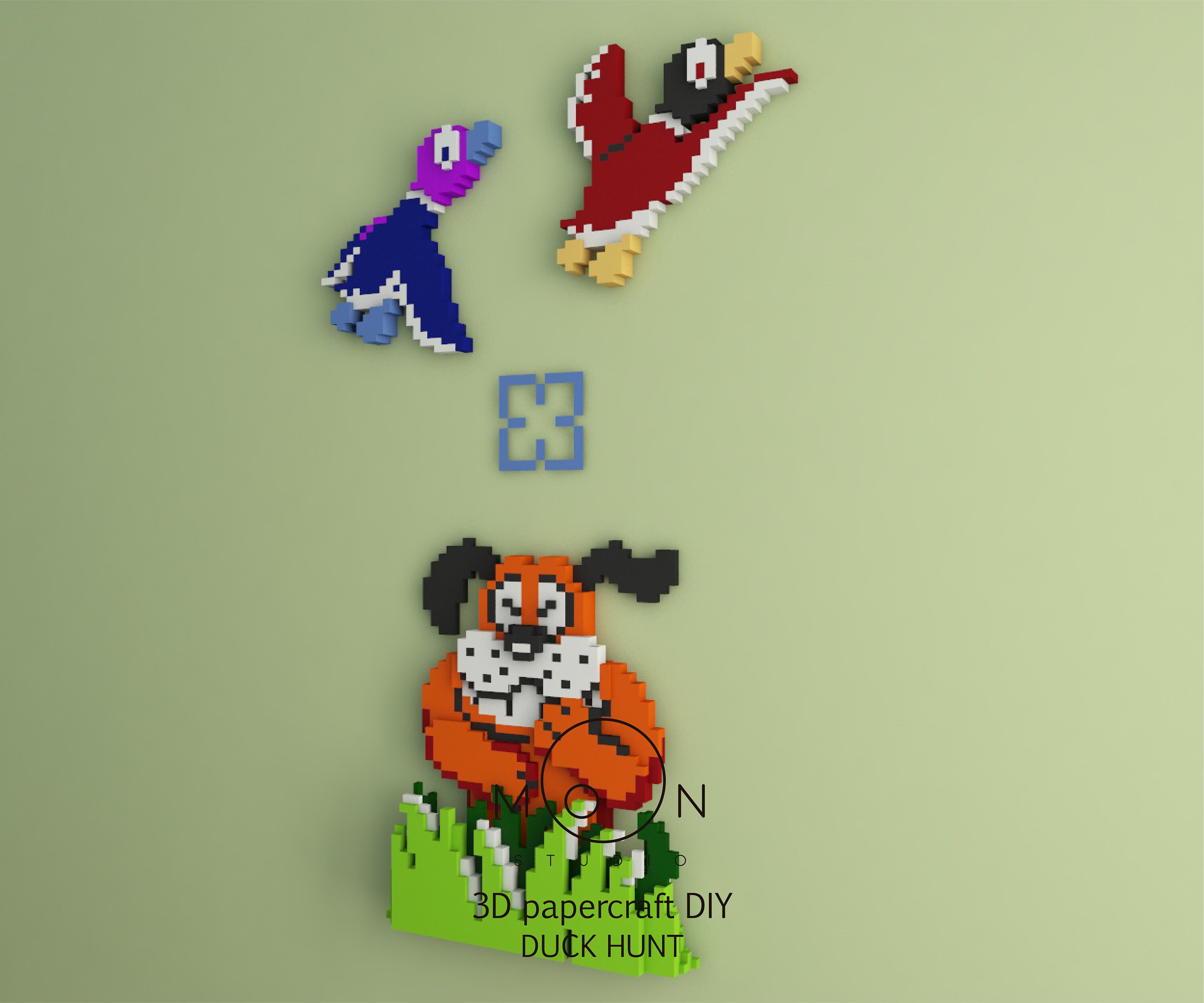 Duck Hunt, DIY, Papercraft, PDF, Svg, Dxf, Low Poly, 3D Model, Craft ...