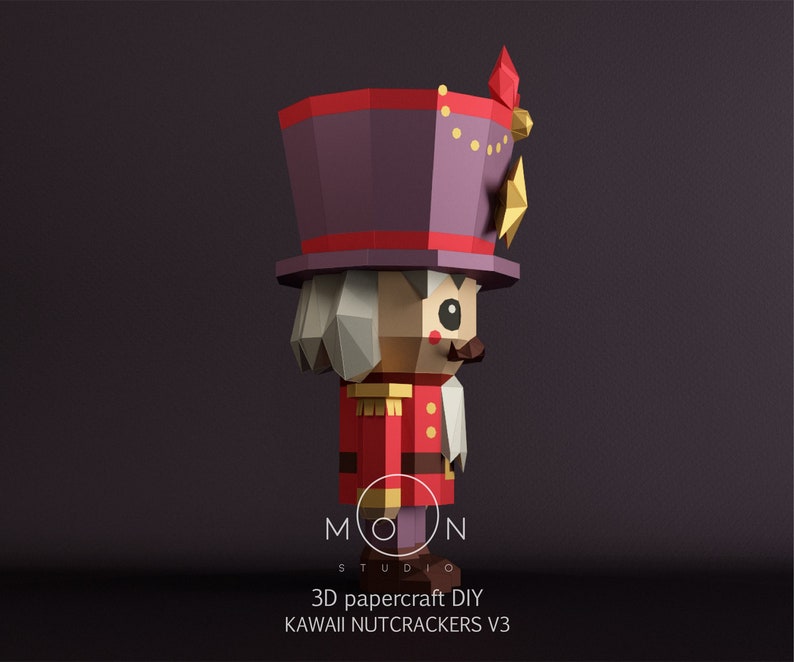 Kawaii Nutcrackers V3, DIY, Papercraft, PDF, Svg, Dxf, Low Poly, 3D ...