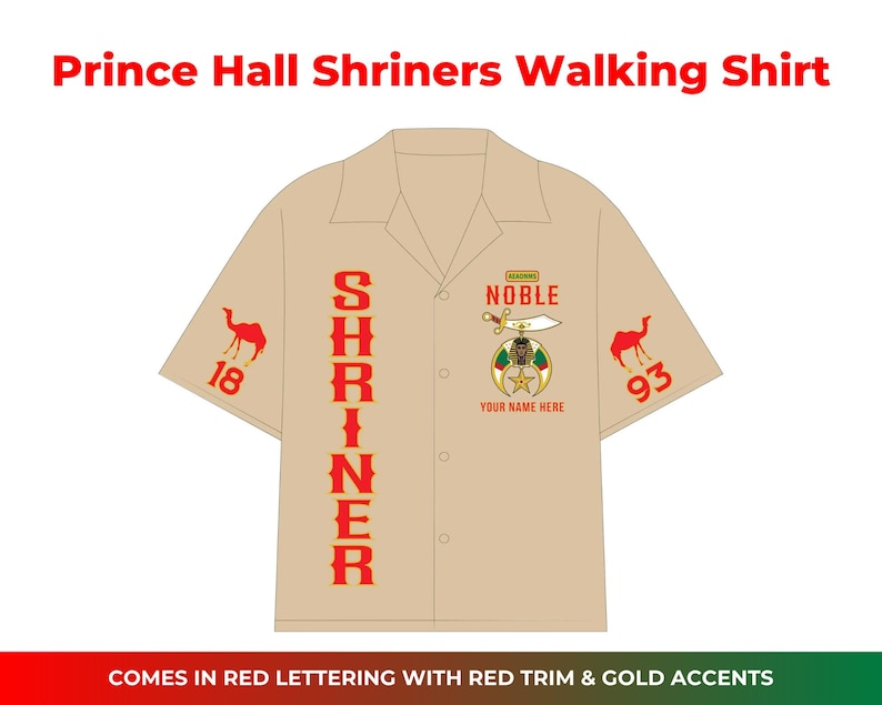 Custom Prince Hall Shriner Walking Shirt: A.E.A.O.N.M.S. Nobles - Etsy